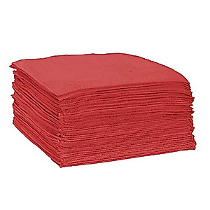 CleanAide Microfiber Cleaning Towels, Reusable Lint-Free and Absorbent Cloth for Kitchen and Car Use, 300GSM, 12 x 12 in. Red, 50-Pack