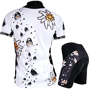 NUCKILY Cycling Jersey Women Short Sleeve Set Bike Shirt Jacket Top Padded Shorts Quick-Dry Mountain Riding Clothing Suits
