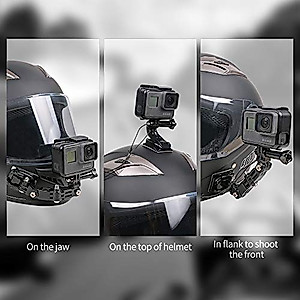 Motorcycle Helmet Chin Mount Kit Compatible with GoPro Hero 10 Black, Hero 9/8/7 (2018)/6, 4 Session and More Action Cameras (Motorcycle Helmet Chin Mount)