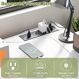 Homieasy L Shaped Desk with Monitor Stand & Drawer, Corner Gaming Desk with LED Strip & Power Strip, Modern Simple Home Office Computer Desk with Storage Shelves, Grey