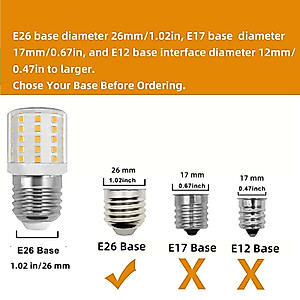 LED KEI D34L Refrigerator Light Bulb AC 100-265v 3.5w 40 Watt Halogen Equivalent E26 Fridge Appliance A15 Daylight White 6000K 2 Pack