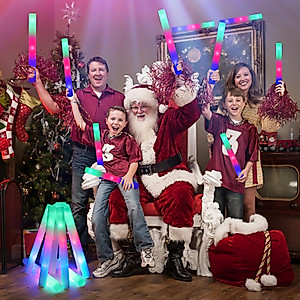 SHQDD 105 PCS LED Foam Glow Sticks, Glow Sticks Bulk with 3Modes Colorful Flashing, Glow in The Dark Party Supplies for Parties, Wedding, Birthday, Raves, Concert, New Year