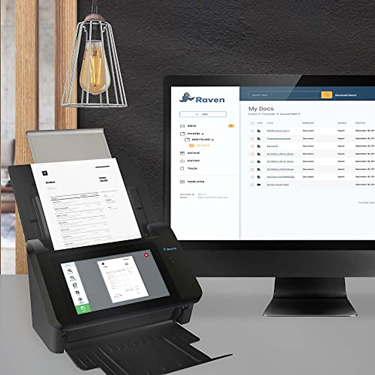 Raven Original Document Scanner - Huge Touchscreen, Color Duplex Feeder ...