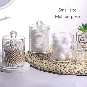 Vrpshe 2 Pack Qtip Holder Dispenser for Cotton Ball, Cotton Swab, Cotton Round Pads, Dispenser Holder Transparent Acrylic Storage Organizer Containers Cotton Rounds Display Rack With Lid (2)