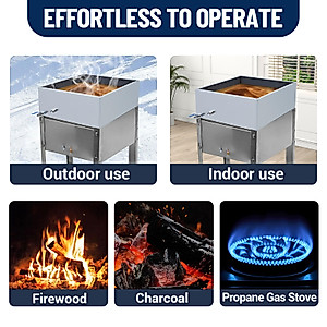 JustSmart Maple Syrup Evaporator Pan 24 * 24 * 9.4 Inch Stainless Steel Maple Syrup Boiling Pan with Valve for Boiling Maple Syrup