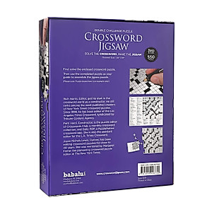 Dual Challenge Crossword Jigsaw Puzzle 3rd Edition - 550 Piece Board Game for Adults Families - Educational Interactive Brain Building