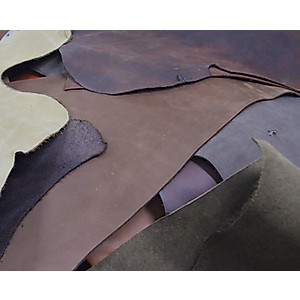 The Leather Guy - Leather Scraps Oil Tanned Boot 3 LB 3-5 oz Cow Project Remnants Bag