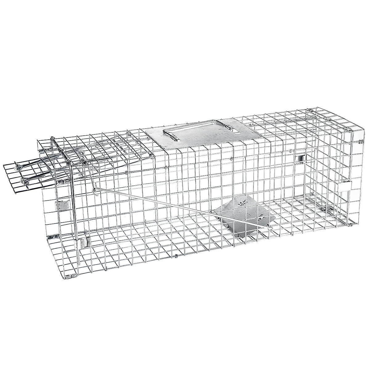 24" Heavy Duty Squirrel Trap for Attic,Humane Cat Trap Small Animal Trap Live Traps for Stray Cats, Rabbits, Raccoons, Skunks, Possums and More Rodents,Collapsible Steel Catch and Release Animal Cage