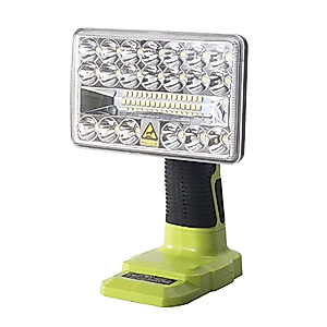 YEX-BUR Cordless LED Work Light for Ryobi 18-Volt ONE + Lithium Ion NiCd NiMh Batteries P108, 18W 2000LM Power LED Spotlight Handheld Flashlight Portable Jobsite Light with 110 Degree Pivoting Head