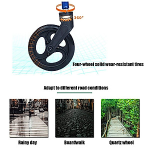 Aluminum Rollator Walker with Height Adjustable Seat, Fold Up and Removable Back Support, Padded Seat, 6" Wheels(Colour: Blue)