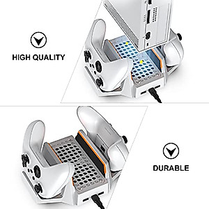 OSALADI Cooling Charging Base Potable Charger Portable Chargers Charger Portable Charging Dock Controller Charger Dock Kickstand Gamepad Dual-Charging Base abs White The Host Cooling Base