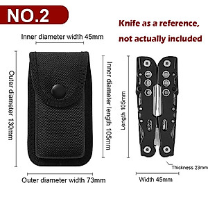 Nylon Pocket Knife Sheath Folding Knife Pliers Sheath Storage Multi Case Bag Portable Black (Type 2【2Pcs】)