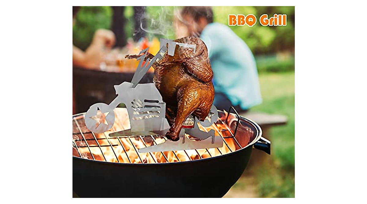 Motorcycle Beer Can Chicken Holder – Perfect for Outdoor BBQs