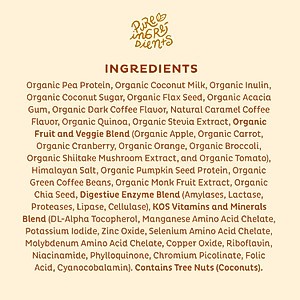 KOS Vegan Protein Powder, Salted Caramel Coffee - Low Carb Pea Protein Blend, Organic Plant Superfood Rich in Vitamins & Minerals - Keto, Dairy Free - Meal Replacement for Women & Men - 15 Servings