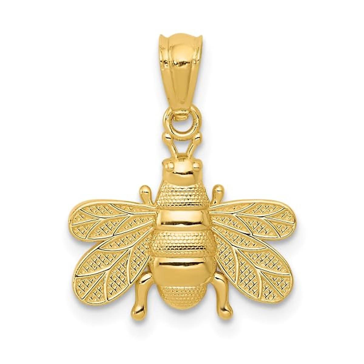 IceCarats 14K Yellow Gold Queen Bumble Bee Necklace Honeybee Pendant Beekeeper Charm Only