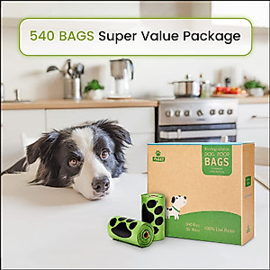 Dog Poop Bag 540 Count, Dog Poop Bags Rolls, Dog Bags for Poop Unscented Refill Rolls, 9" X 13" Durable Thick Poop Bags for Dogs, Doggie Poop Bags, Dog Waste Bags by PobbY