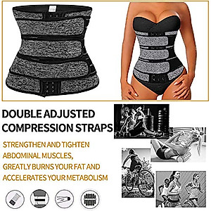 Women's Waist Trainer Corset Trimmer Belt Slimming Body Shaper Sports Girdle Waist Cincher Shapewear Grey