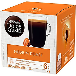 Nescafe Dolce Gusto Coffee Pods, Medium Roast, 16 Capsules (Pack of 3)