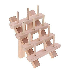 CHZIMADE 12 Spools Wooden Thread Rack Sewing and Embroidery Thread Holder Sewing Storage
