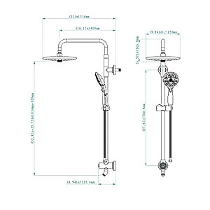 SR SUN RISE 10 Inch Shower Fixtures with 1.8 GPM Rain Showerhead and Hand Shower 27.6" Slide Bar Shower Faucet Set Complete for Easy Reach, Single Handle Design Shower Valve Include, Polished Chrome