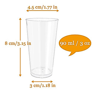 50 Pack 3 oz Mini Plastic Dessert Cups,Disposable Round Shooter Cups,Appetizer Bowls Catering Supplies for Parfait,Appetizers,Ice Cream,Tasting Party