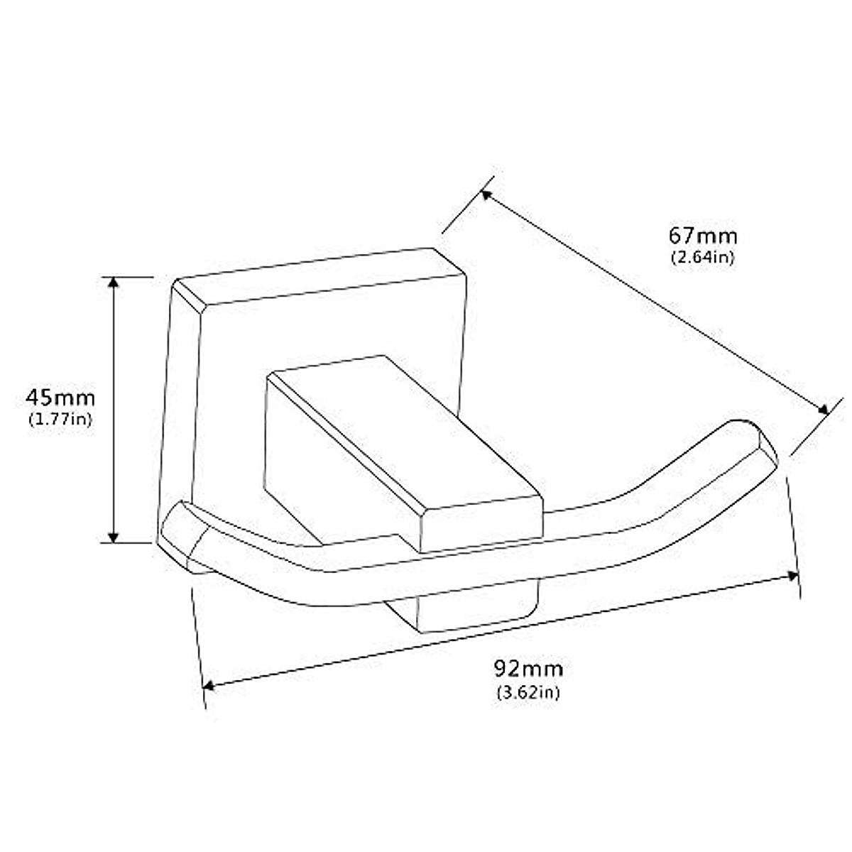 GERZWY Bathroom Matte Black Coat Hook SUS 304 Stainless Steel Double Towel/Robe Clothes Hook for Bath Kitchen Contemporary Hotel Style Wall Mounted 2 Pack EG1508-BK