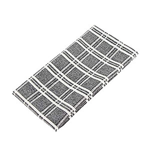 LRENNA Cloth Napkins - Set of 6 Washable Cotton and Linen Dinner Plaid Cloth Serviettes/Photograph Background/Coffee Table/Tablecloth Decoration (Grey)