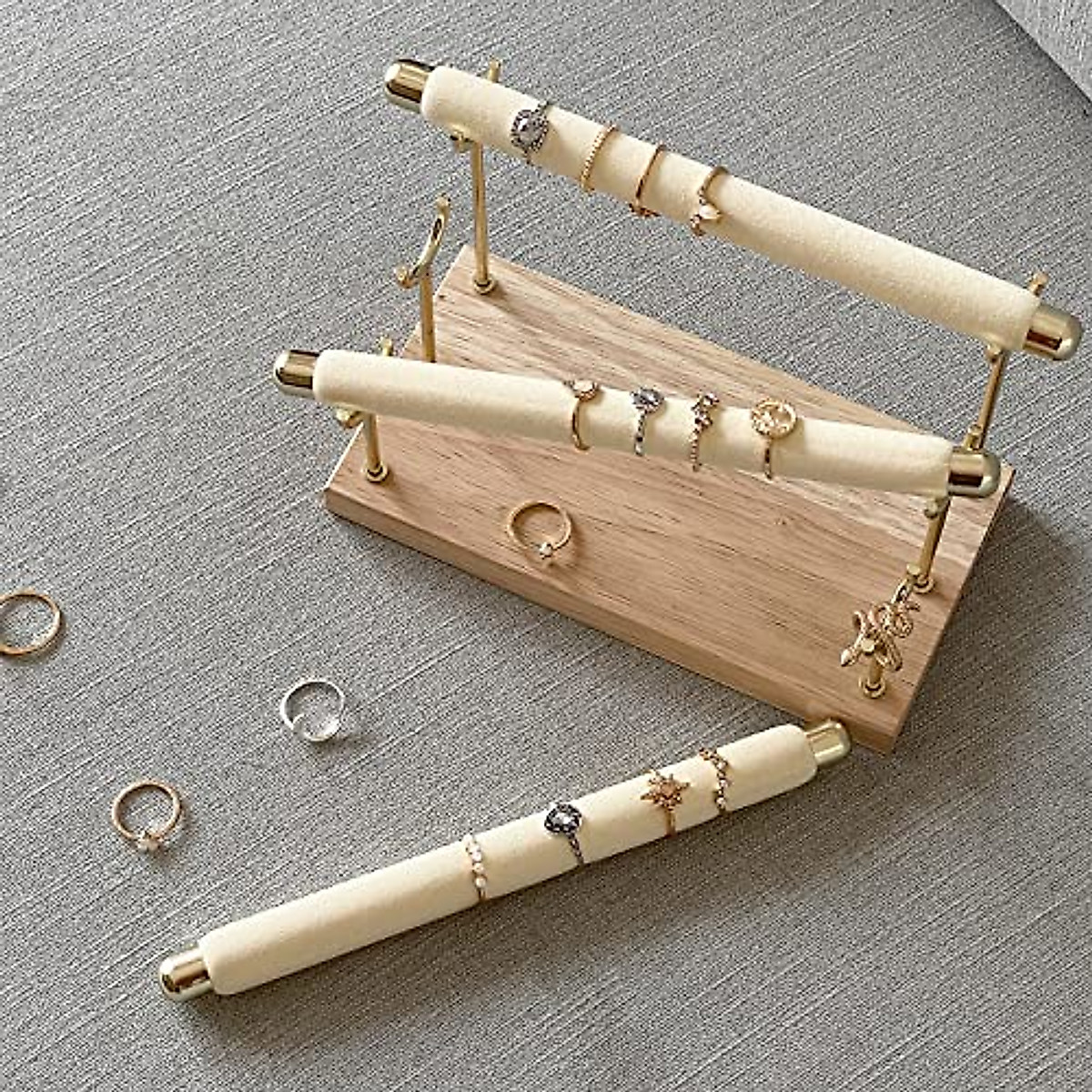 Sikanglant Rings Display Holder Detachable Three Tier Rack Jewelry Storage Organizer Tower