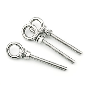 316 Stainless Steel Eye Bolt, Heavy Duty Shoulder Eyebolts Screws with Washer and Nuts (M6, 10PCS)