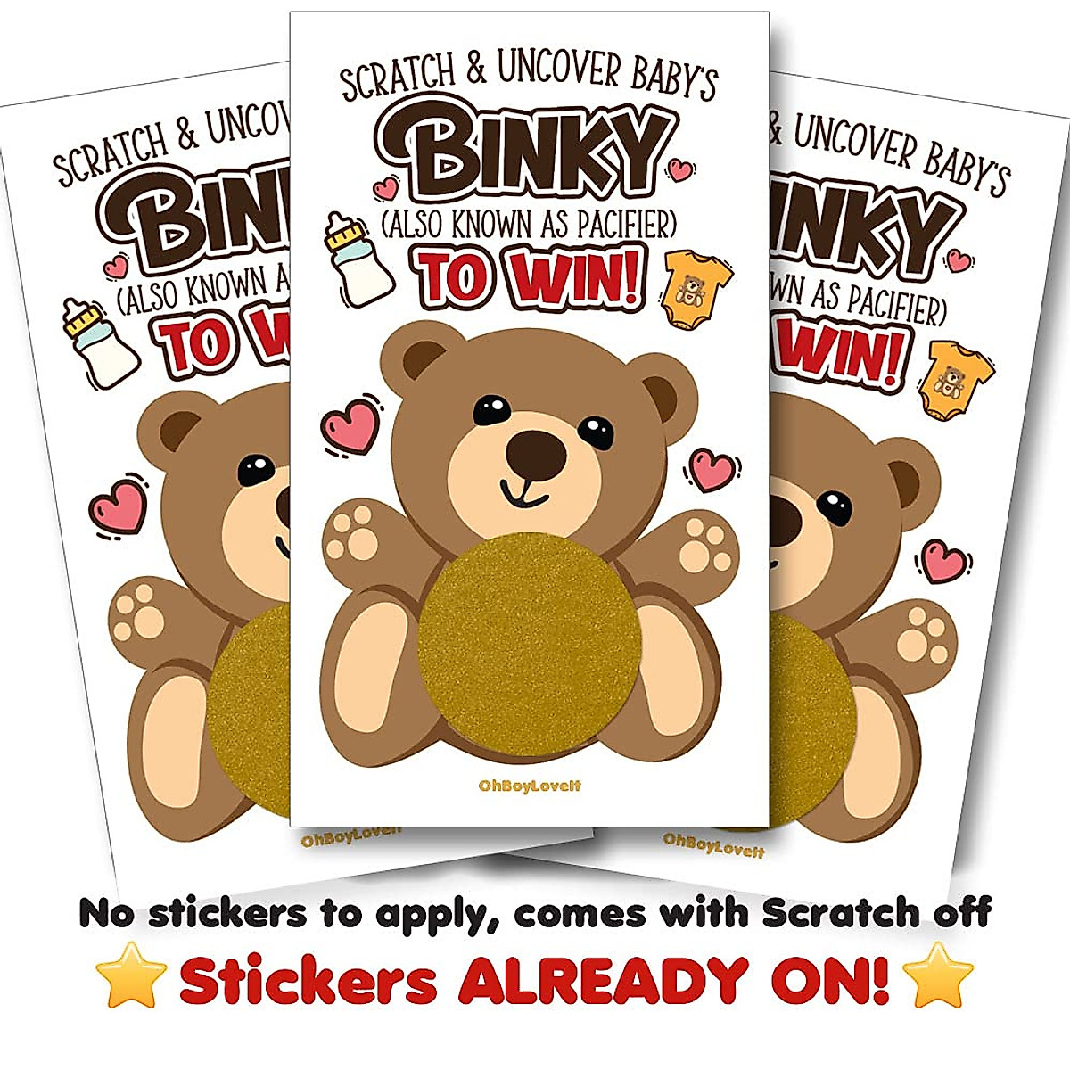 Oh Boy Love It Baby Shower Scratch Off Game (Teddy)