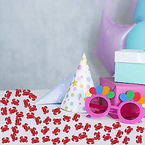 100pcs Crab Confetti, Red Glitter Crab Table Confetti for Beach Party, Sea Aminal Paper Scatters, Under The Sea Baby Shower/Bridal Shower Party Table Decoration