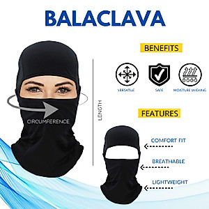 Akatsuki Ski Mask Anime Balaclava Full Face Cover Cloud Graphic Winter Sport Headwear Black