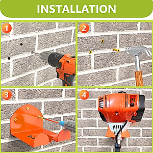 Fixirons Garage Organizer Grass Trimmer Rack Heavy Duty Weed Eater Hanger Trimmer Hanger Garden Power Tool Hanger for Grass Trimmer, Hedge Trimmer, Garage Trimmer Garden Tools