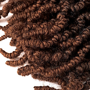 3 Packs 10 inch Ombre Synthetic Crochet Braids - Pre-twisted Fluffy Curly Hair Extensions 15 strands/pack (T1B/30#)