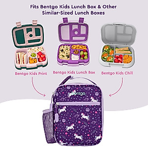 Bentgo Kids Insulated Lunch Tote - Water-Resistant, Reusable, Lightweight & Durable Lunch Bag with Water Bottle Holder & Mesh Pocket, Fits Lunch Box & Water Bottle - Ideal for Ages 3+ (Unicorn)
