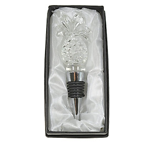 Glass Pineapple Wine Stopper - Decorative, Unique, Handmade, Eye-Catching Glass Wine Bottle Stopper – Pineapple Gift, Wine Gift for Host/Hostess - Wine Corker/Sealer – Pineapple Bar Accessories