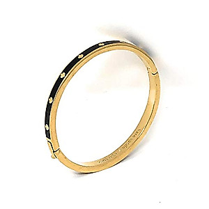 Kate Spade Spot The Spade Thin Black/Gold Tone Bangle Bracelet