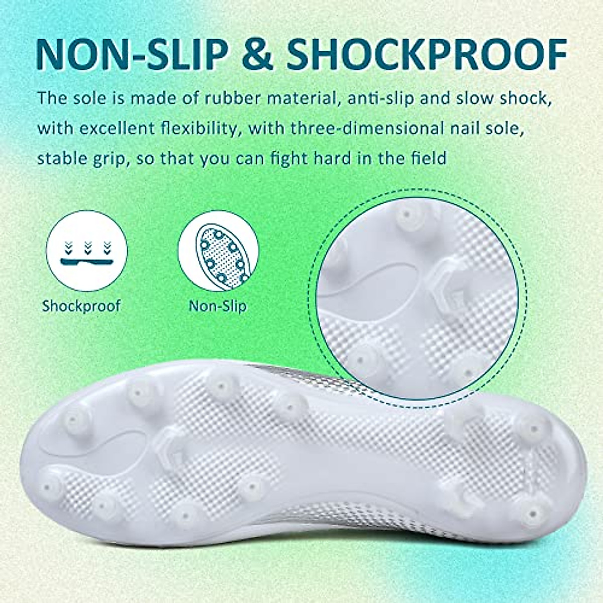 Soccer Cleats Mens Football Cleats Women Tacos de Futbol para Hombre Soccer Shoes for Big Boy Tacos de Futbol Zapatos de Futbol para Hombres Outdoor Soccer Shoes High Top Football Boots AG/FG