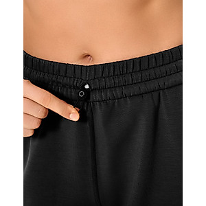 Colorfulkoala Women's High Waisted Ultra Soft Athletic Jersey Shorts Casual Summer Lounge Pants with Pockets (L, Black)
