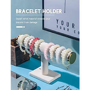 Ausalivan Bracelet Holder Stand,Bracelet Organizer Display for Selling,Bangle Organizer for Women,Watch Storage Holder for Men,Jewelry Business Supplies （Bracelet Stand Beige Velvet（Golden Metal Lid））