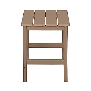 WO Home Furniture Adirondack Chair Table Set of 2 PCS Outdoor Folding Patio Chair w Side End Table for Lawn Balcony Bon Fire (Weathered Wood)