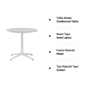 SENGLIDA White Dining Table Round Small Office Table Conference Table Coffee Meeting Table for Office Boardroom Kitchen Living Room Waterproof Desktop Easy Assembly 31.5 inch