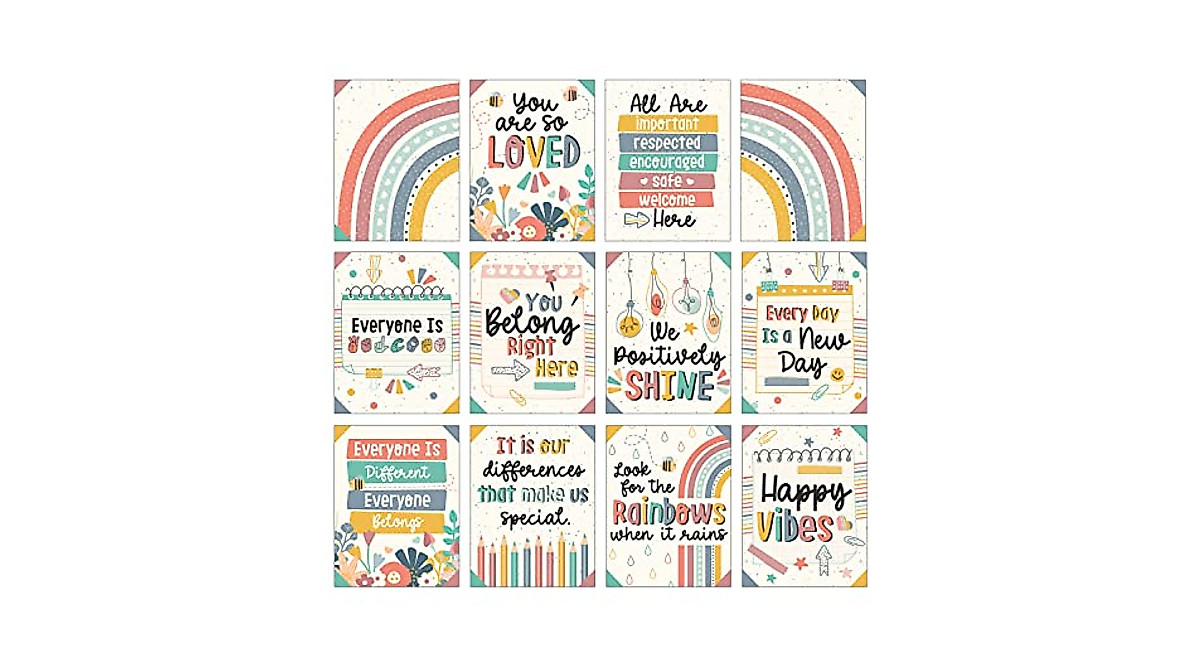 Boho Rainbow Classroom Posters - Inspire & Motivate Students