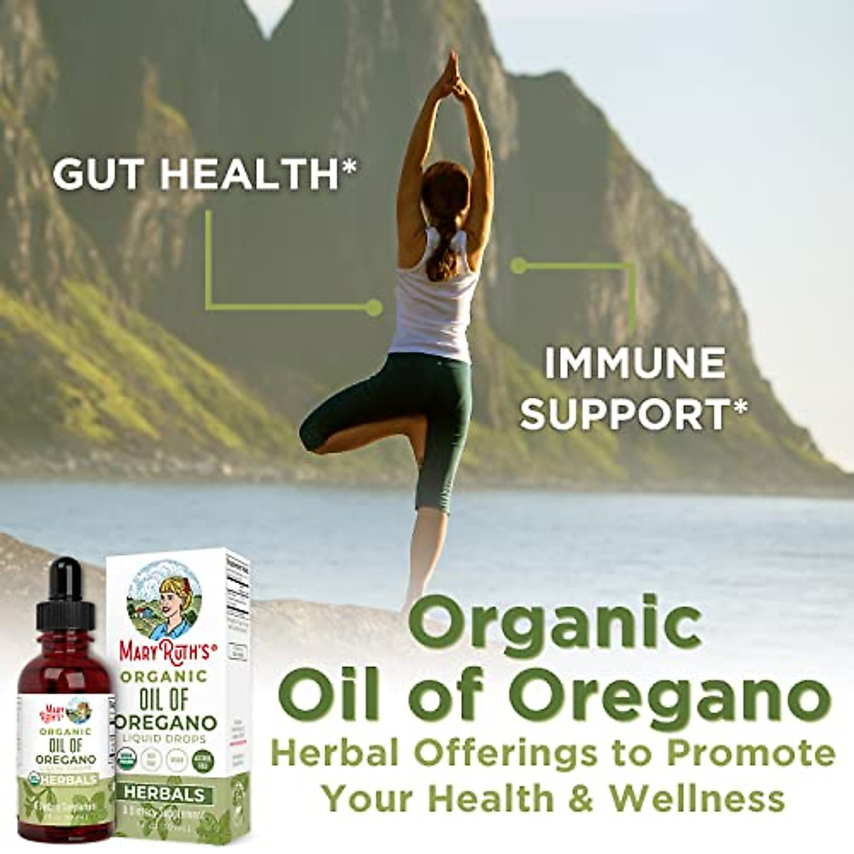 Grapefruit Seed Oil Drops & USDA Organic Oil of Oregano Liquid Drops Bundle by MaryRuth's | Herbal Supplement Liquid Drops | Immune Support | Digestive Health | Overall Health | Vegan
