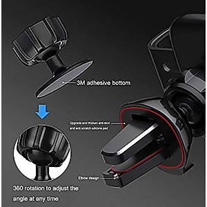 Wireless Car Charger, 15W/10W Fast Charging Car Mount, Air Vent Cell Phone Holder for Car, Universal Car Phone Holder Cradle Compatible with iPhone 13/12/11, Samsung S21/S20/S10, and More, Black