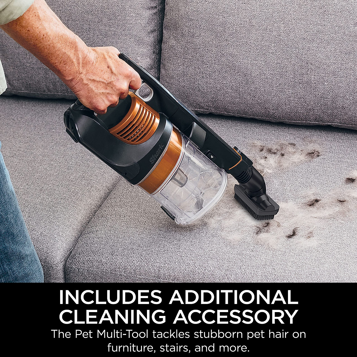 Shark IZ142 Pet Pro Cordless Stick Vacuum Cordless Stick Vacuum, Gray/Orange (Renewed)