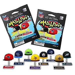 Team Football Dolphins Pop Figure Tua Tagovailoa Player Bunded woth Mad Lids Cap Blind Bag 2 Pack Case National League 3-Items