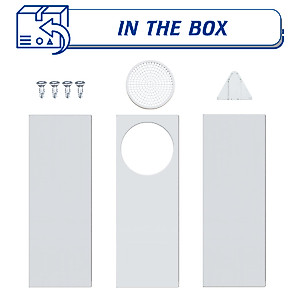 Wintcomfort Portable Air Conditioner Window Seal Plates Kit for Portable AC Exhaust Hose with 5" Diameter, Adjustable Seal Panels with Plastic Guard, Window Vent Kit for Sliding Windows