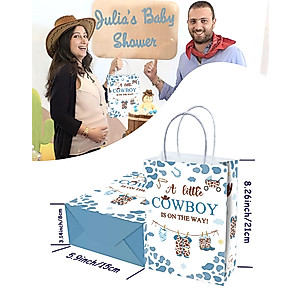 YanZonic 16Pcs A Little Cowboy Is on The Way Decorations Party Thank You Bags - Versatile Cowboy Baby Shower Supplies, Cowboy Baby Shower Decorations, A Little Cowboy Is on The Way Goodie Bags