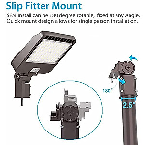 WHLED 200W Outdoor LED Parking Lot Light with Slip Fitter, 5000K Daylight 28000LM 750W HPSHID Equiv,[Dusk to Dawn Photocell&Shorting Cap Included] ETL Commercial Lighting Fixture Bronze
